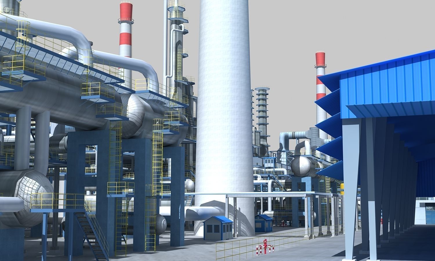 3D model Complete Refinery Scene VR / AR / low-poly | CGTrader