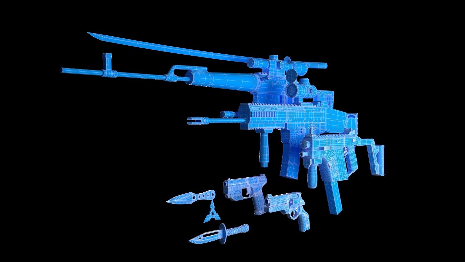 CGI Animation Weapons Pack free 3D model | CGTrader