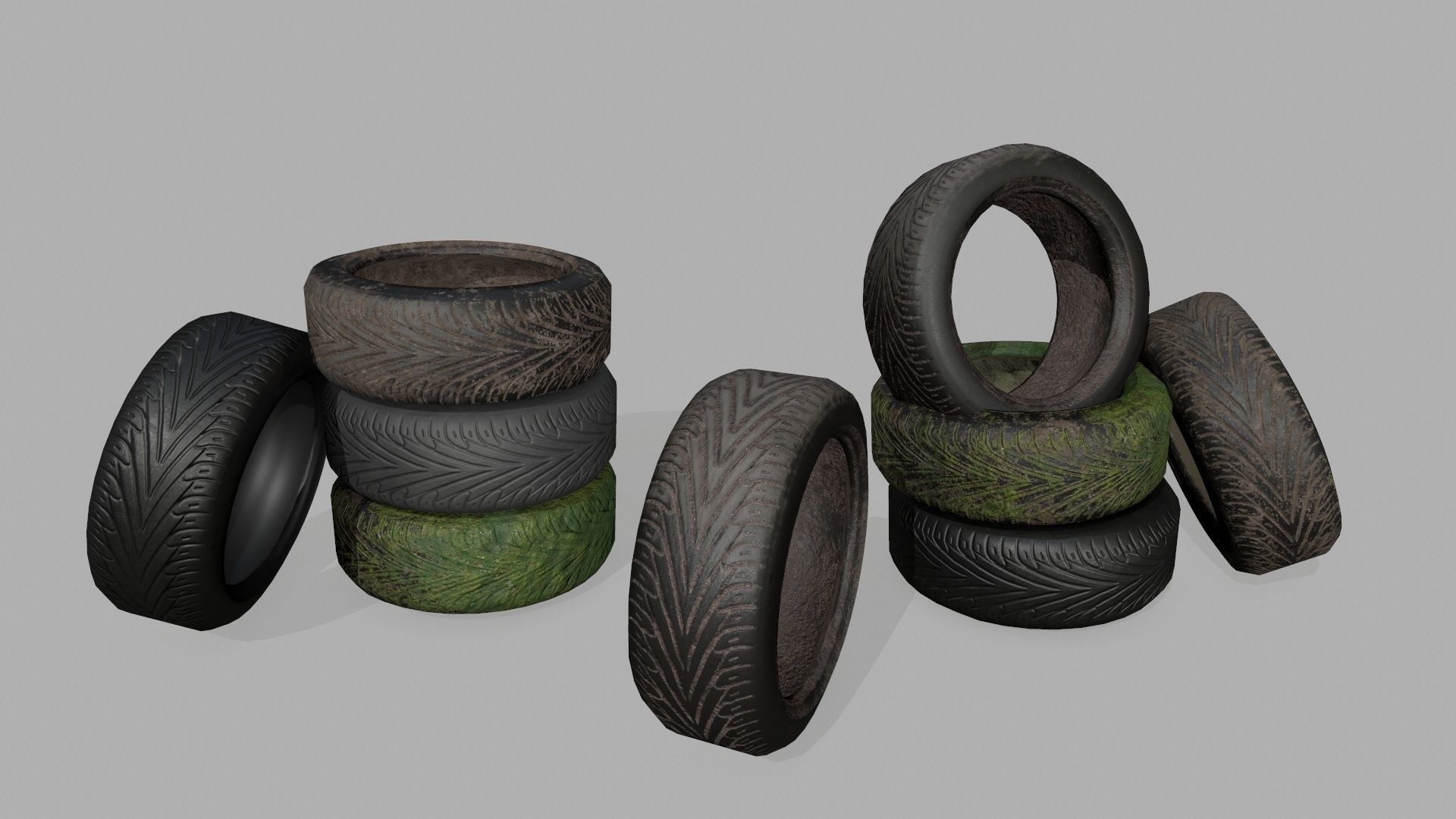 3D model Tire 3 tyres texture pack VR / AR / low-poly | CGTrader