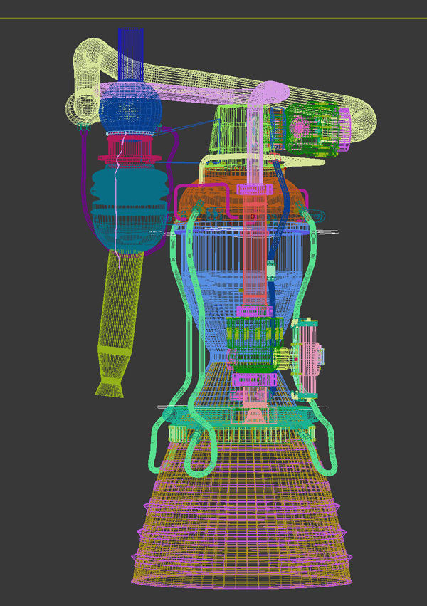 Merlin Rocket Engine SpaceX 3D model | CGTrader