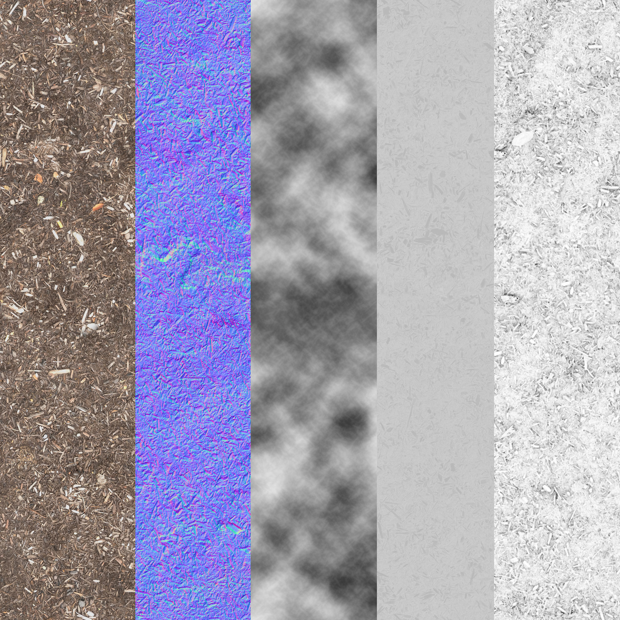 PBR Scanned Brown Mulch Texture | CGTrader