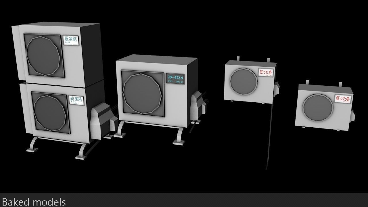 3D model Japanese Air Conditioner External Units Low Poly VR / AR / low ... 3D model Japanese Air Conditioner External Units Low Poly VR / AR / low ...