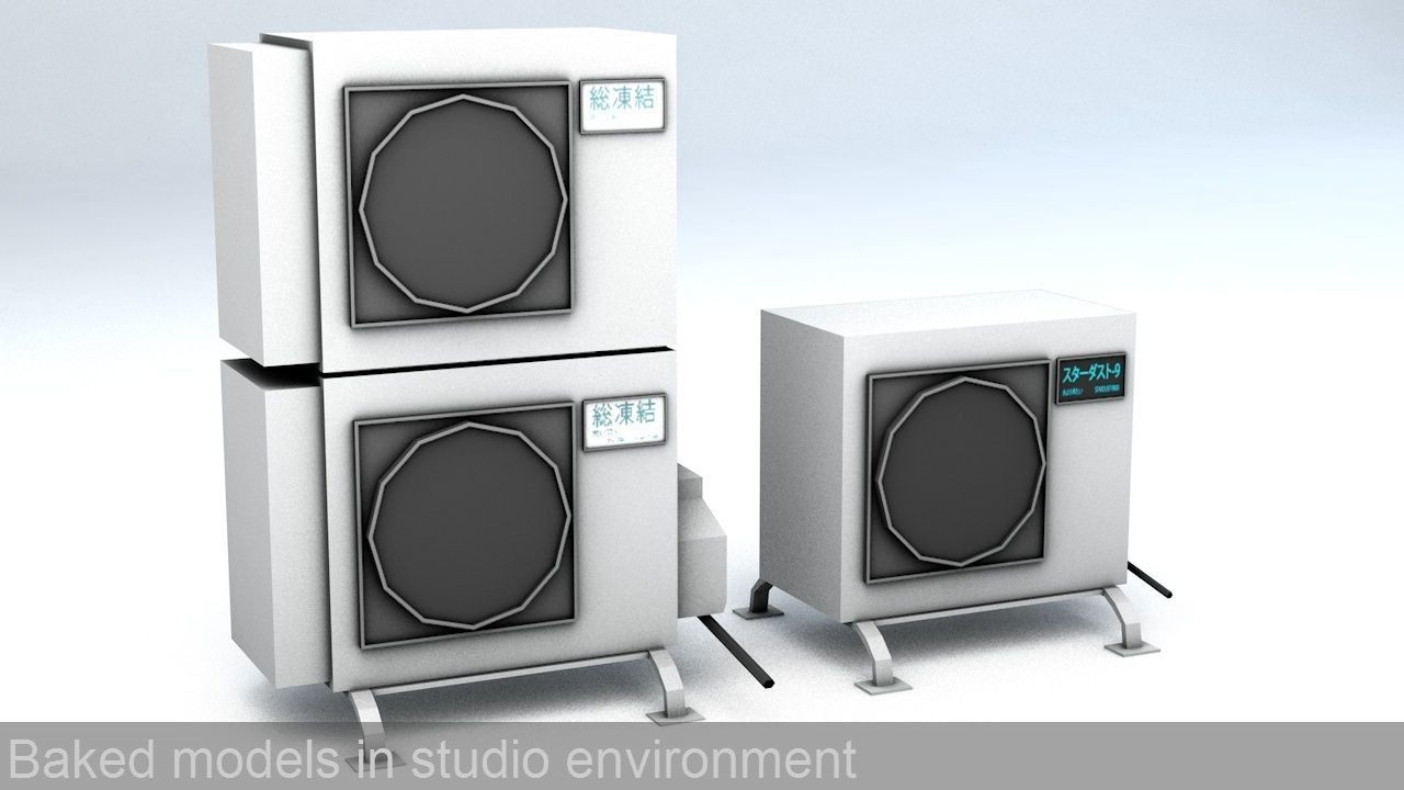 3D model Japanese Air Conditioner External Units Low Poly VR / AR / low ... 3D model Japanese Air Conditioner External Units Low Poly VR / AR / low ...