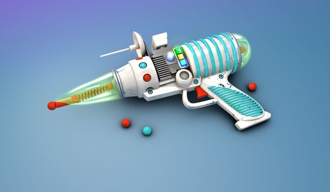 Comic Space Gun Laser 3D model | CGTrader
