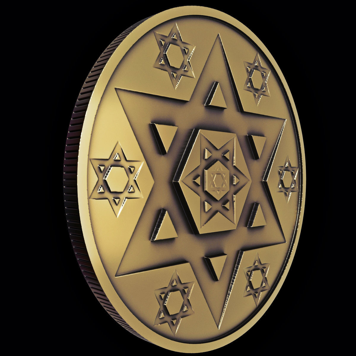 Star of David Coin 3D model 3D printable | CGTrader