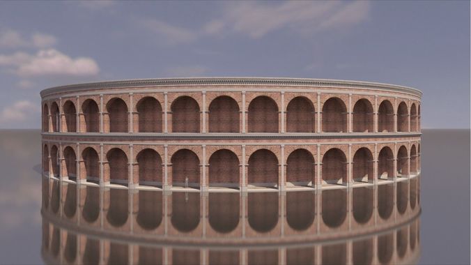 Roman coliseum like structure brick and concrete architecture 3D model ...