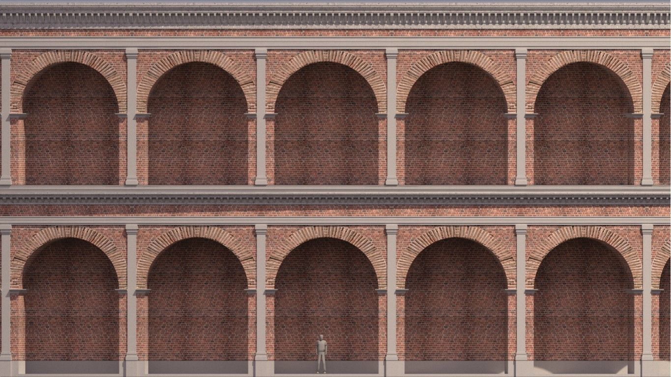 Roman coliseum like structure brick and concrete architecture 3D model ...