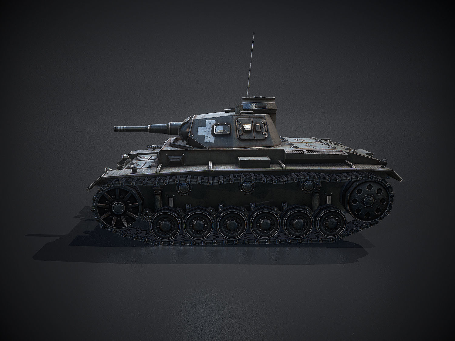 3D model Low Poly Panzer III E medium tank VR / AR / low-poly | CGTrader