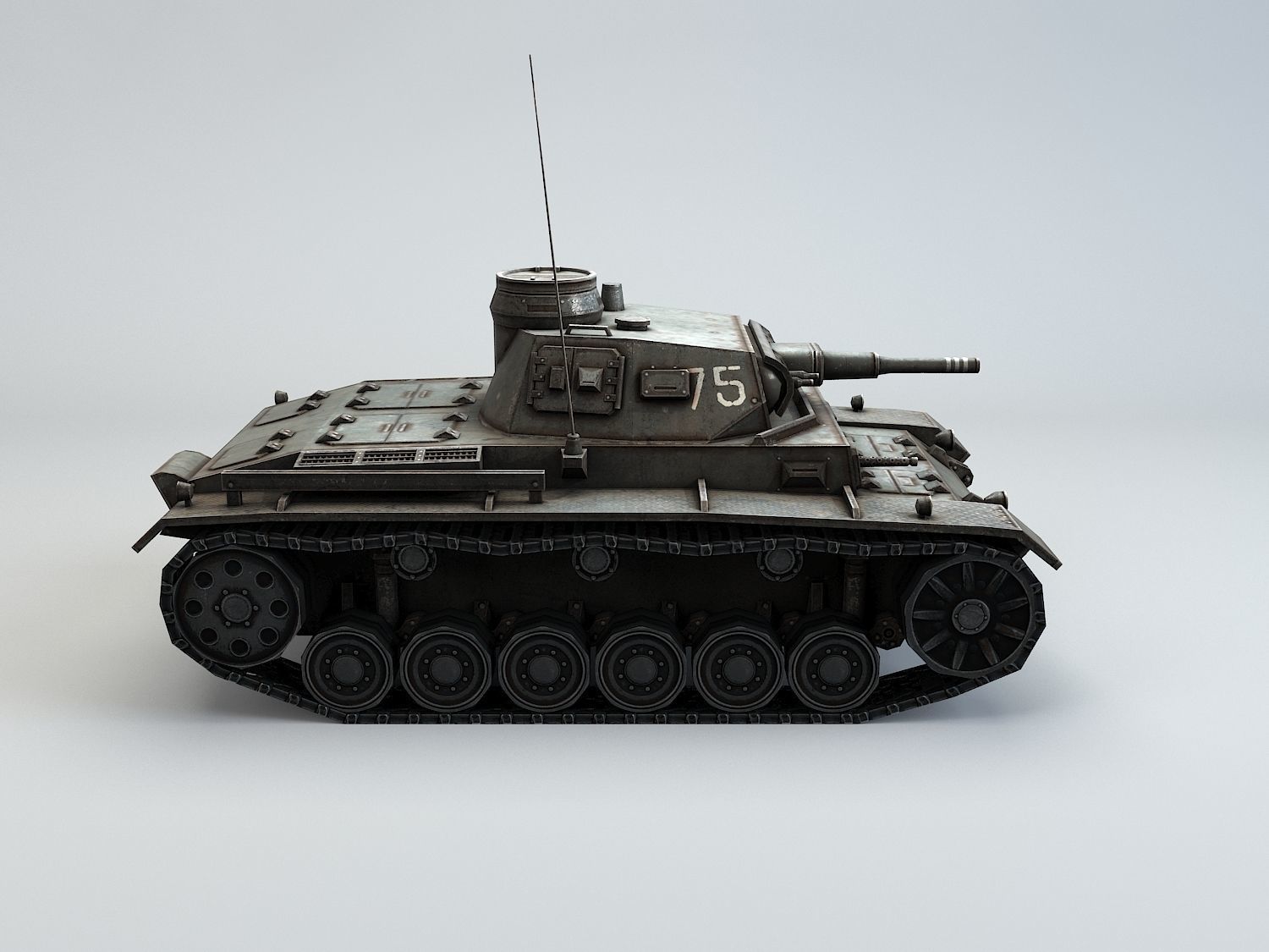 3D model Low Poly Panzer III E medium tank VR / AR / low-poly | CGTrader