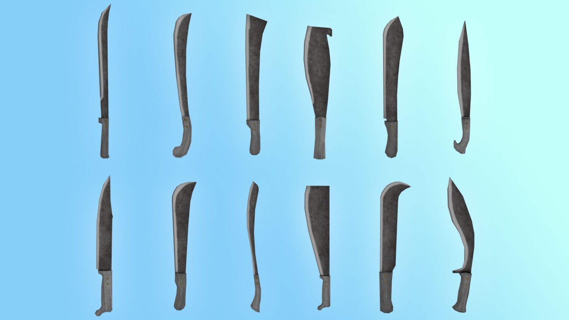 3D model Machete Pack VR / AR / low-poly | CGTrader