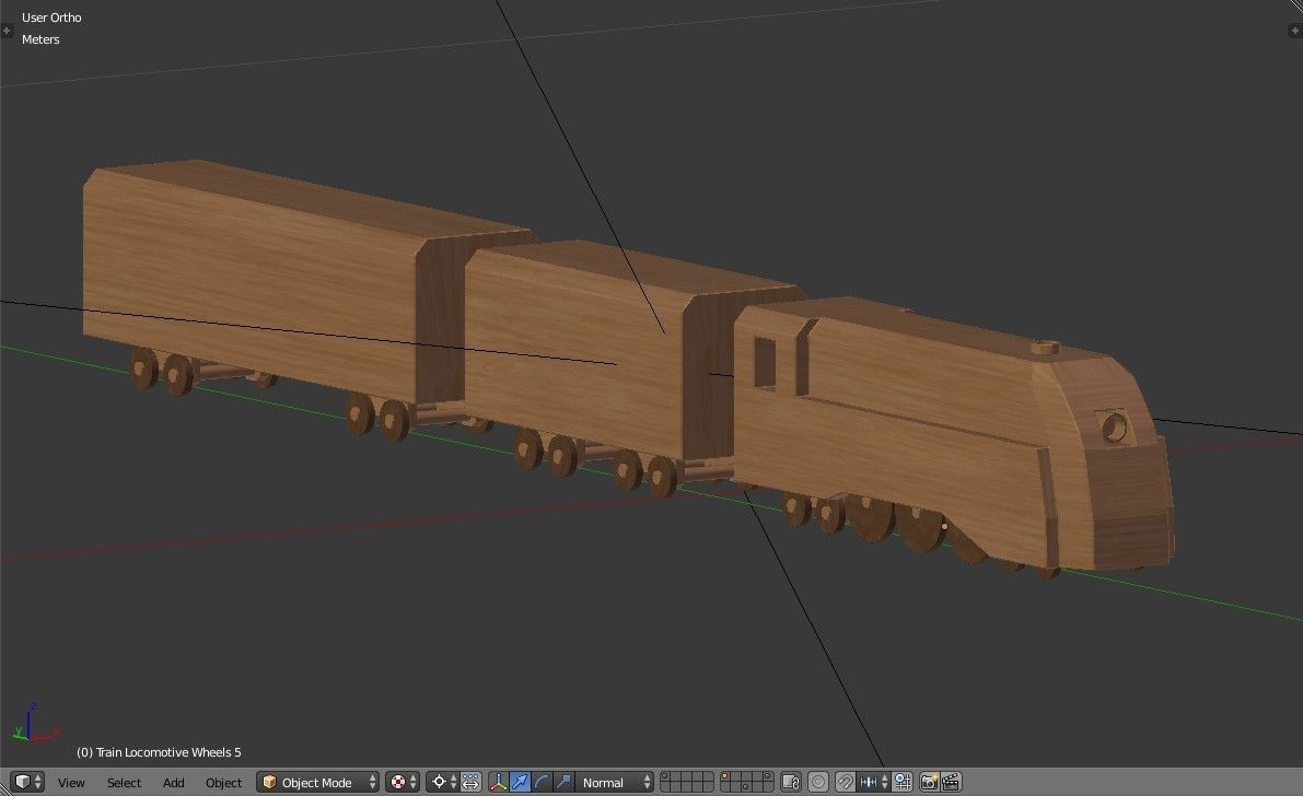 Streamlined Wooden Train with Steam Locomotive - Toy 3D model | CGTrader