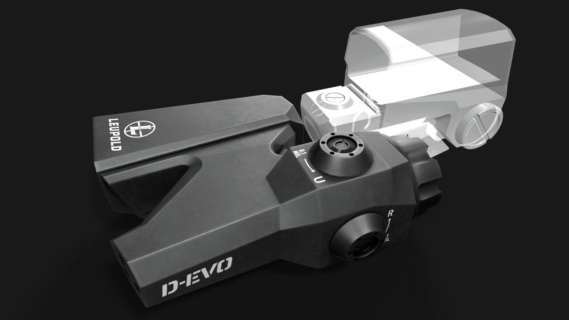 3D model Leupold D-EVO Dual Enhanced View Optic 6x Scope VR / AR / low ...
