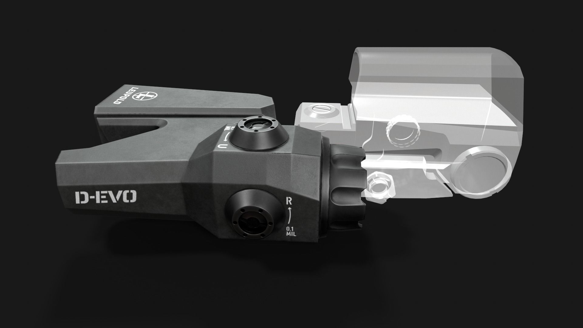 3D model Leupold D-EVO Dual Enhanced View Optic 6x Scope VR / AR / low ...