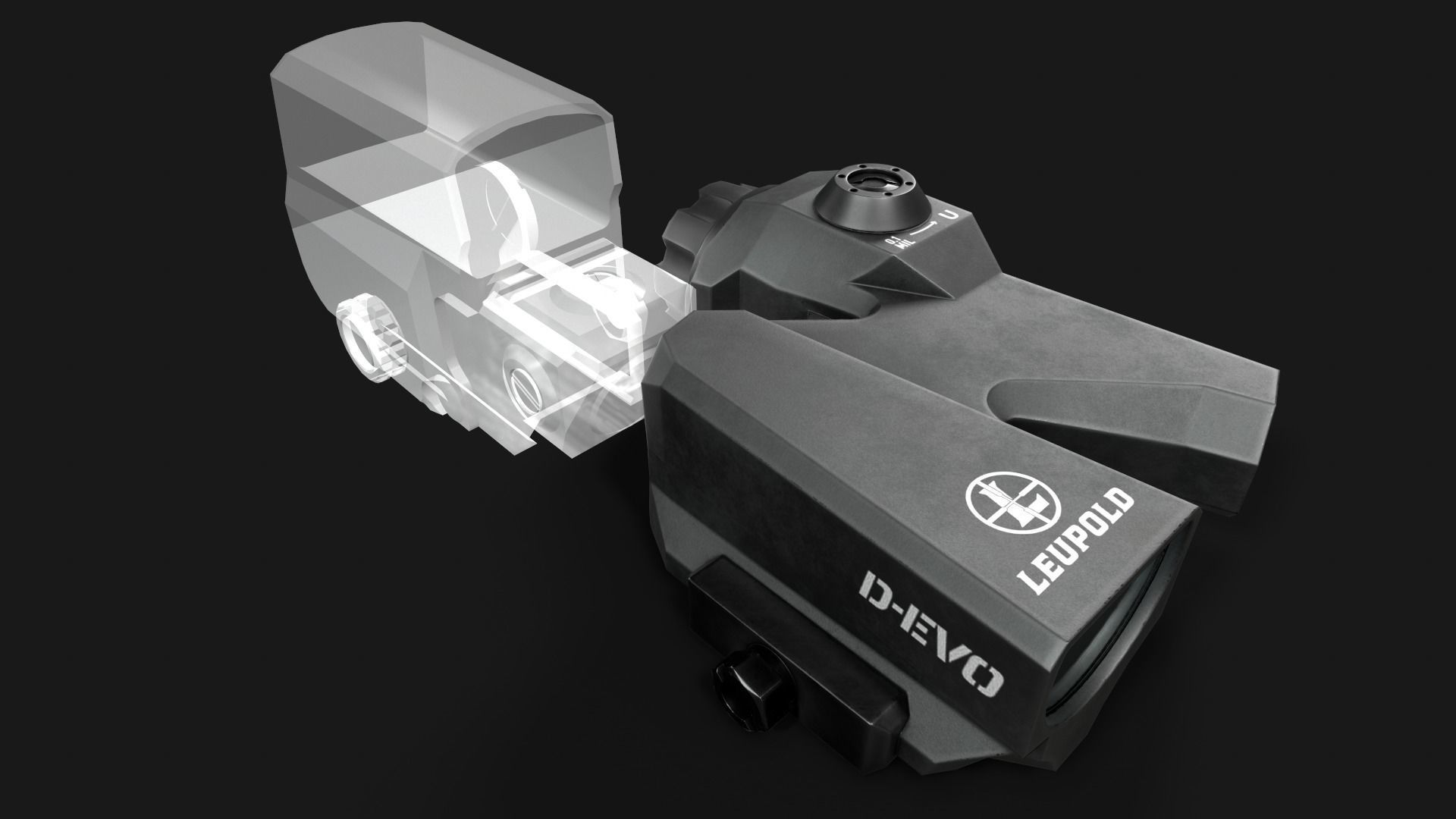 3D model Leupold D-EVO Dual Enhanced View Optic 6x Scope VR / AR / low ...