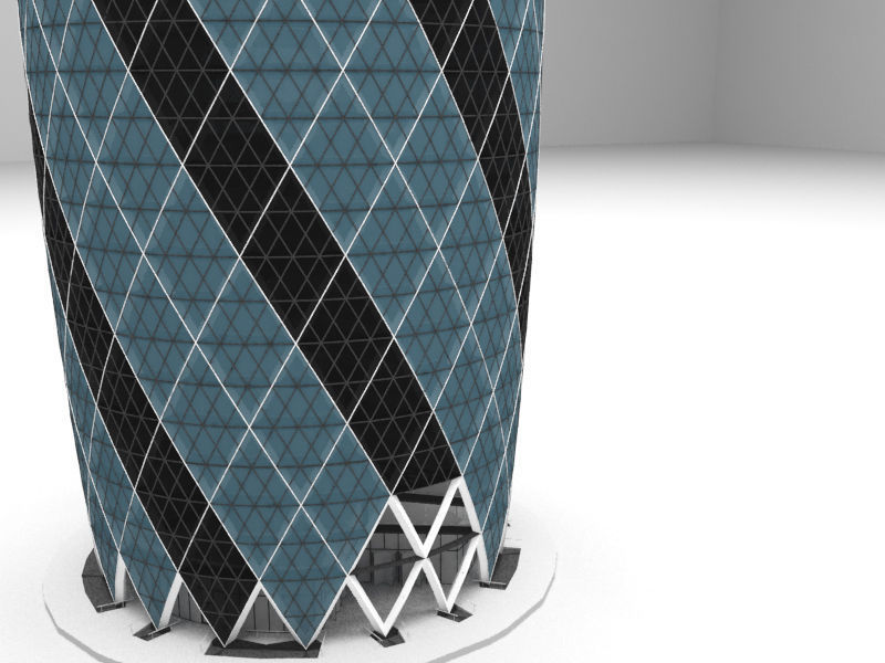 gherkin tower 3D model | CGTrader