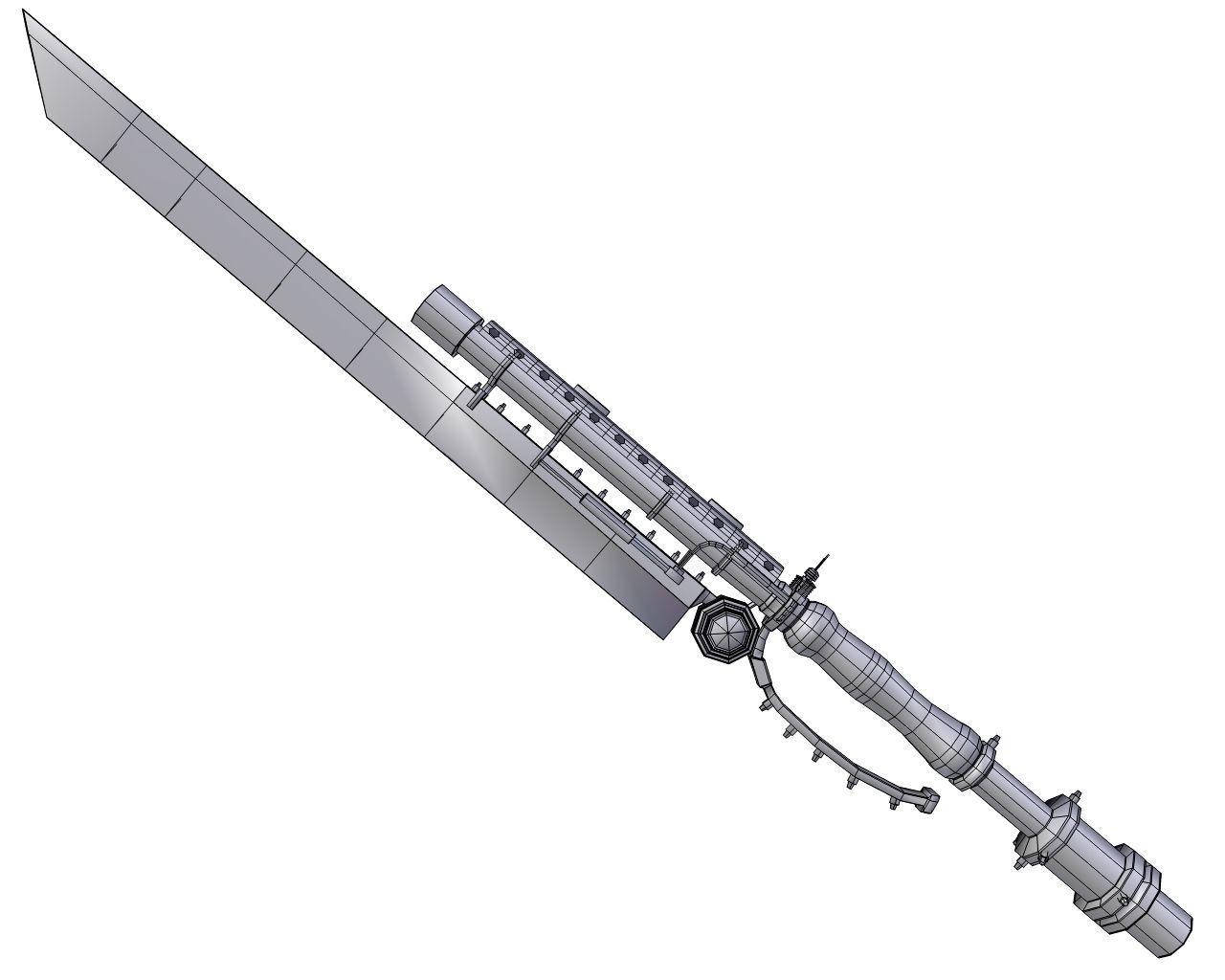 Steampunk Sword free VR / AR / low-poly 3D model | CGTrader