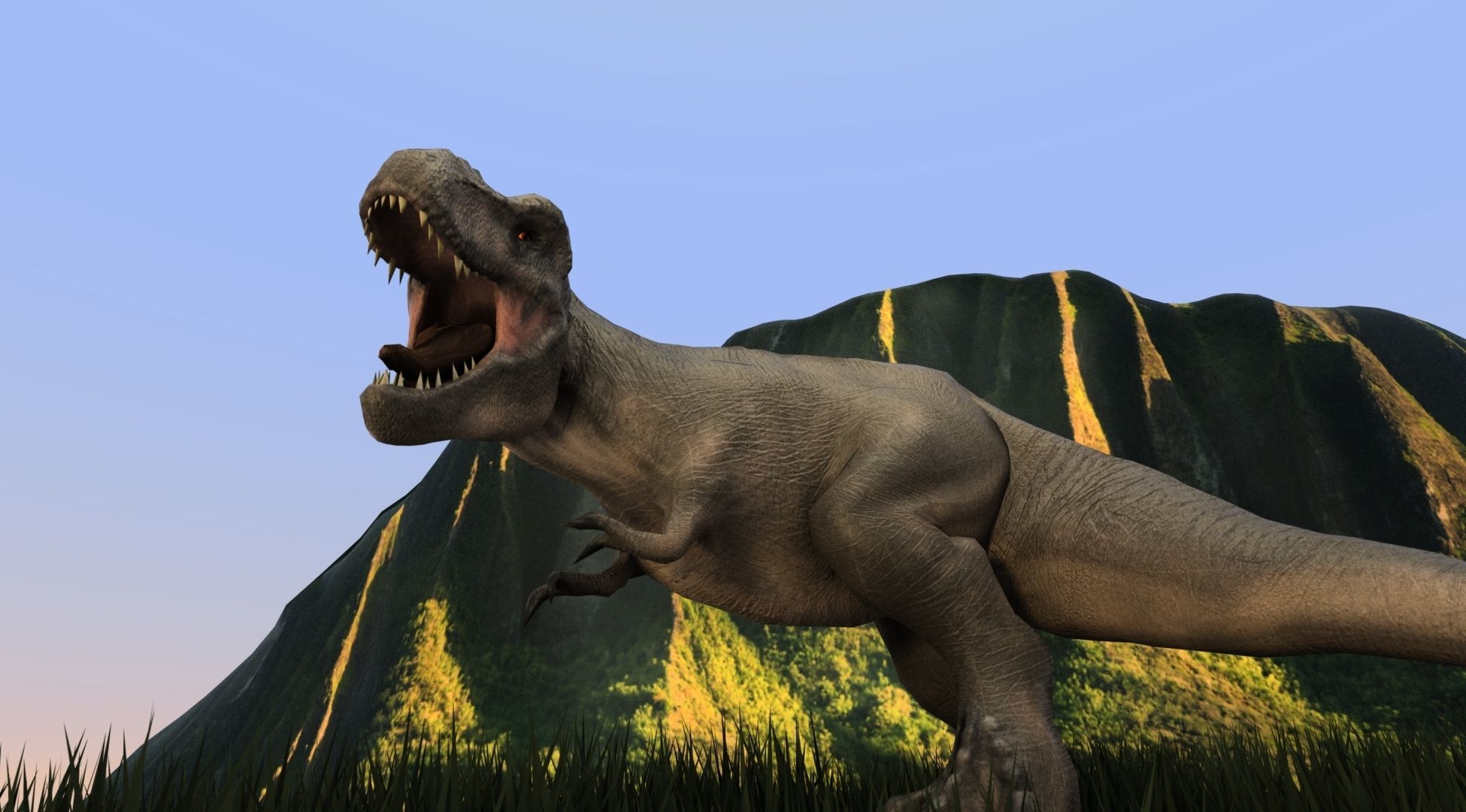 3D model Rexy Jurassic Park Inspired model VR / AR / low-poly rigged ...