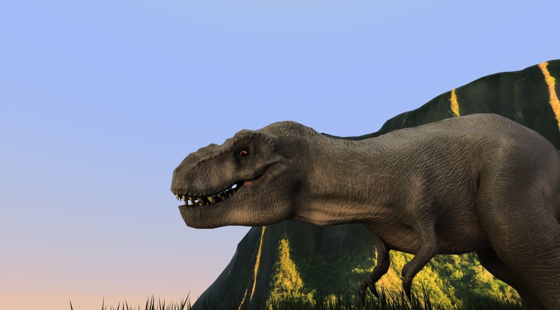 3D model Rexy Jurassic Park Inspired model VR / AR / low-poly rigged ...