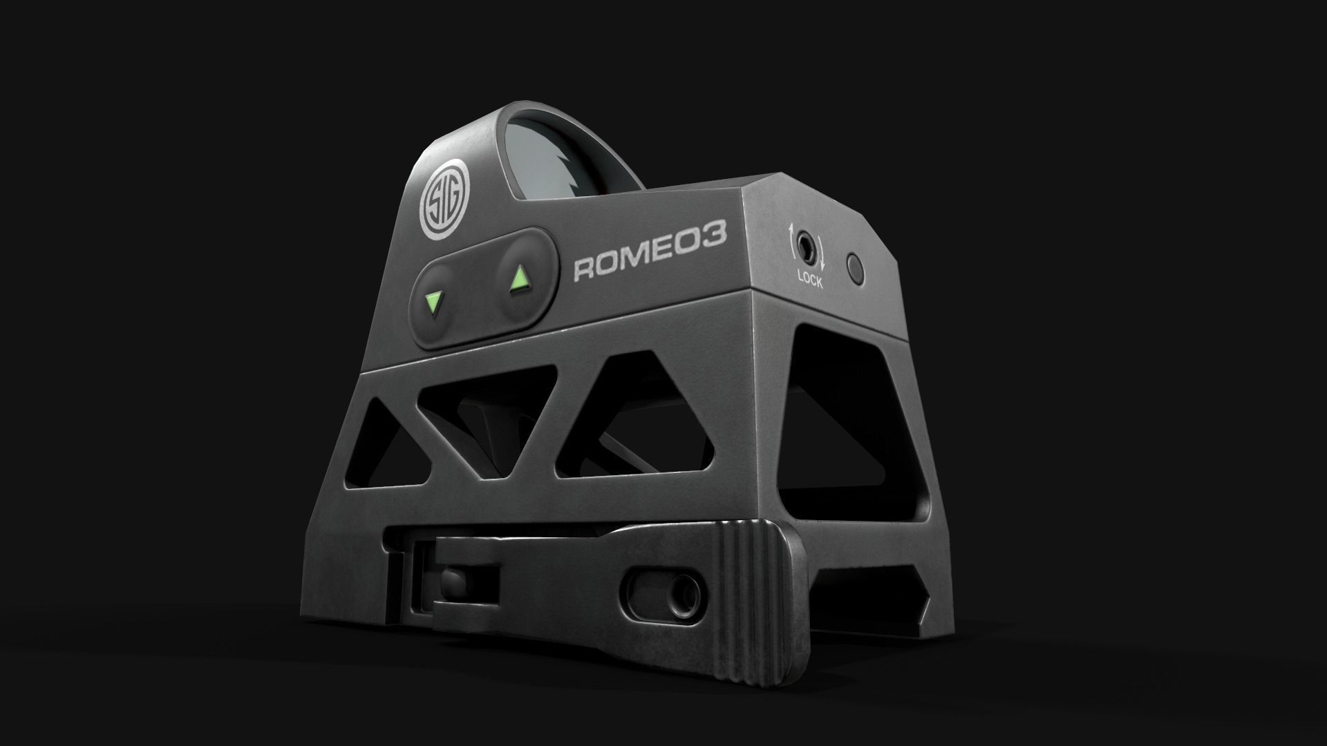 3D model Sig Sauer Romeo3 Miniture Reflex Sight VR / AR / low-poly ...