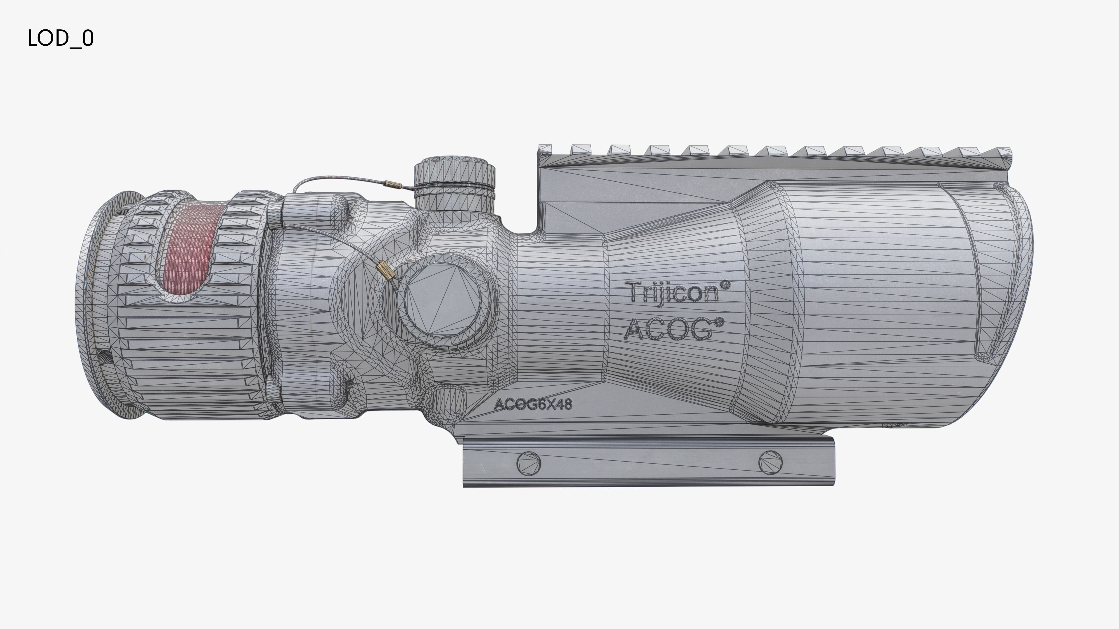 3D model Trijicon ACOG 6x48 Machine Gun Optic VR / AR / low-poly | CGTrader