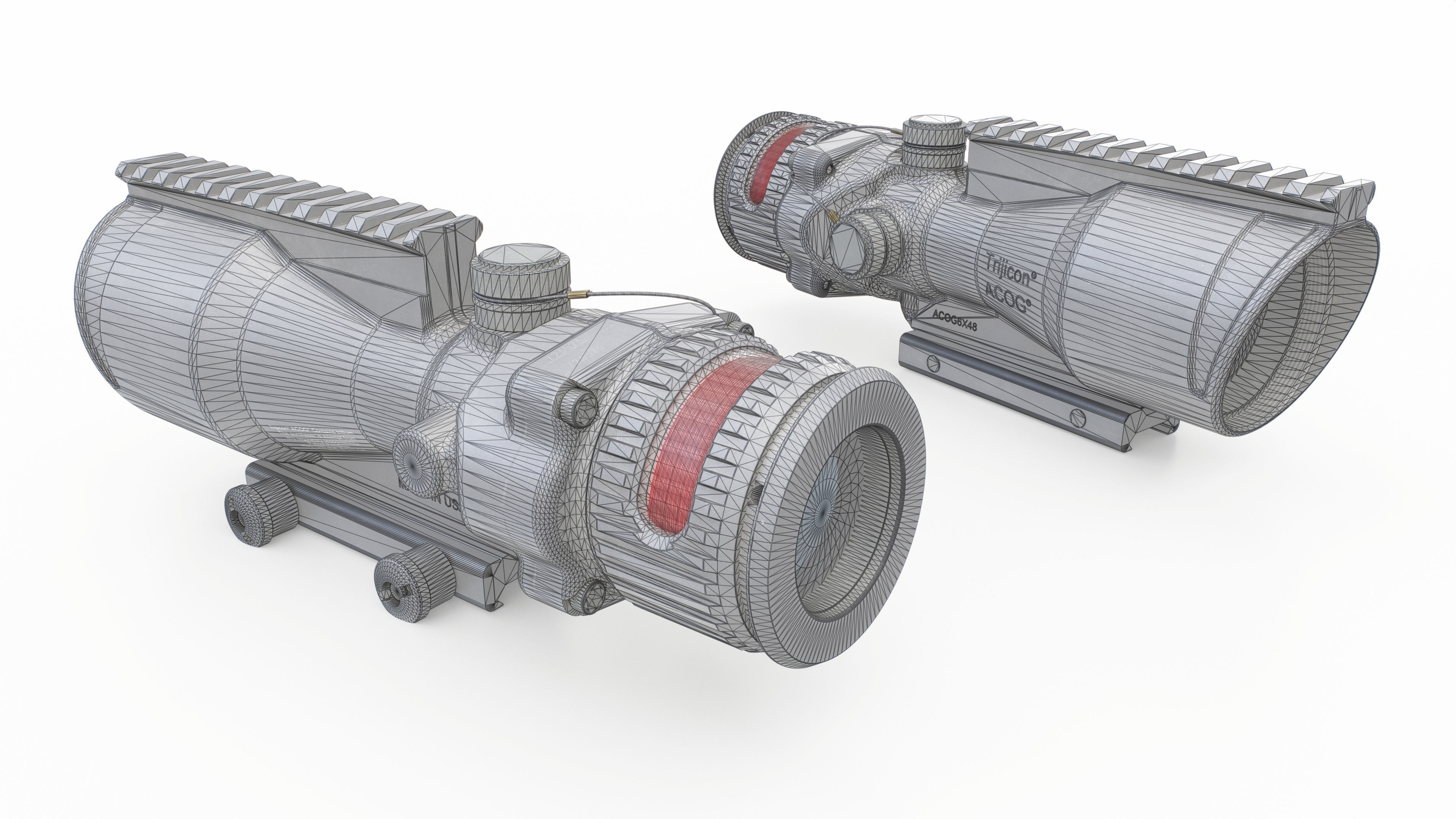 3D model Trijicon ACOG 6x48 Machine Gun Optic VR / AR / low-poly | CGTrader