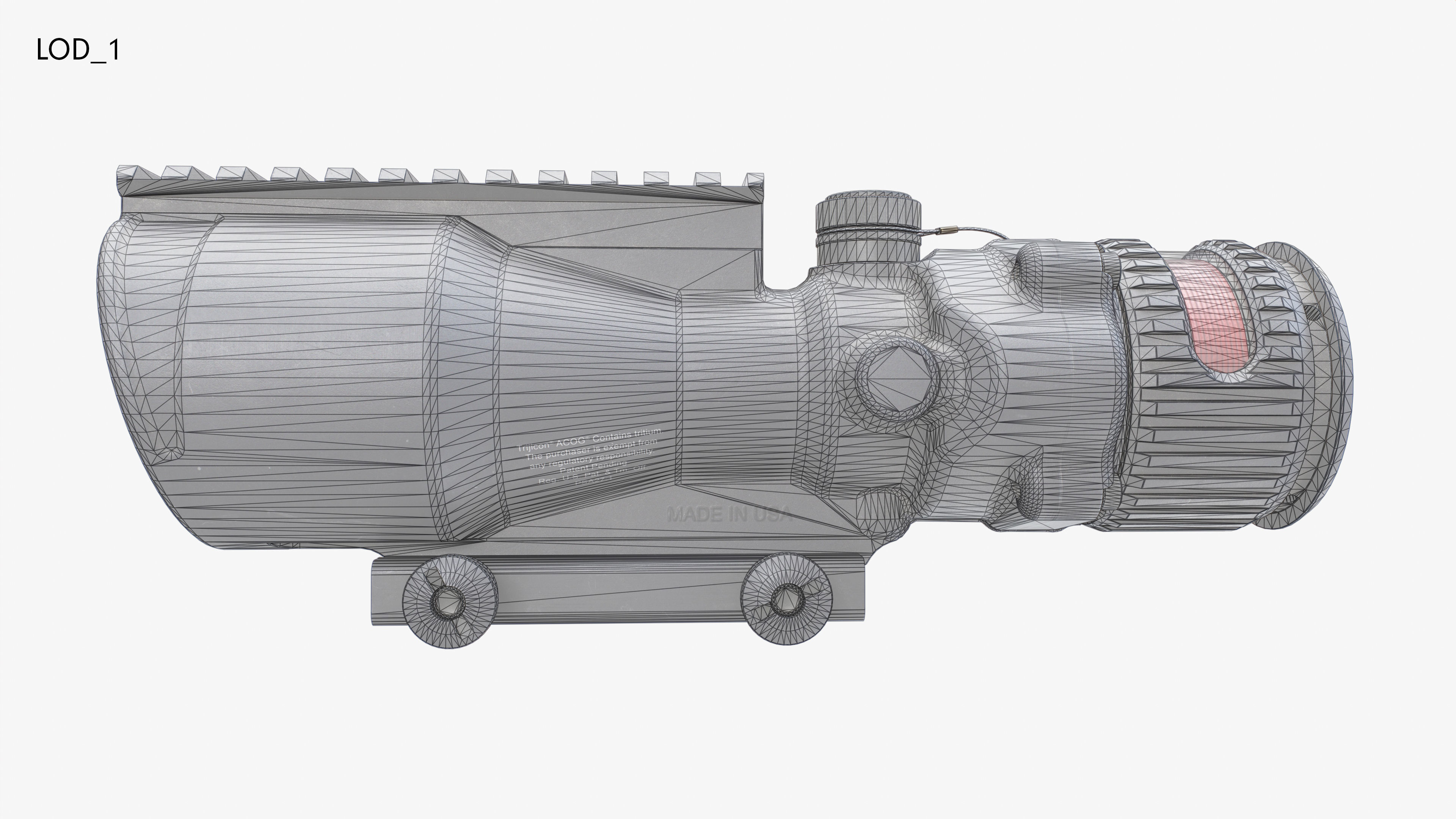 3D model Trijicon ACOG 6x48 Machine Gun Optic VR / AR / low-poly | CGTrader