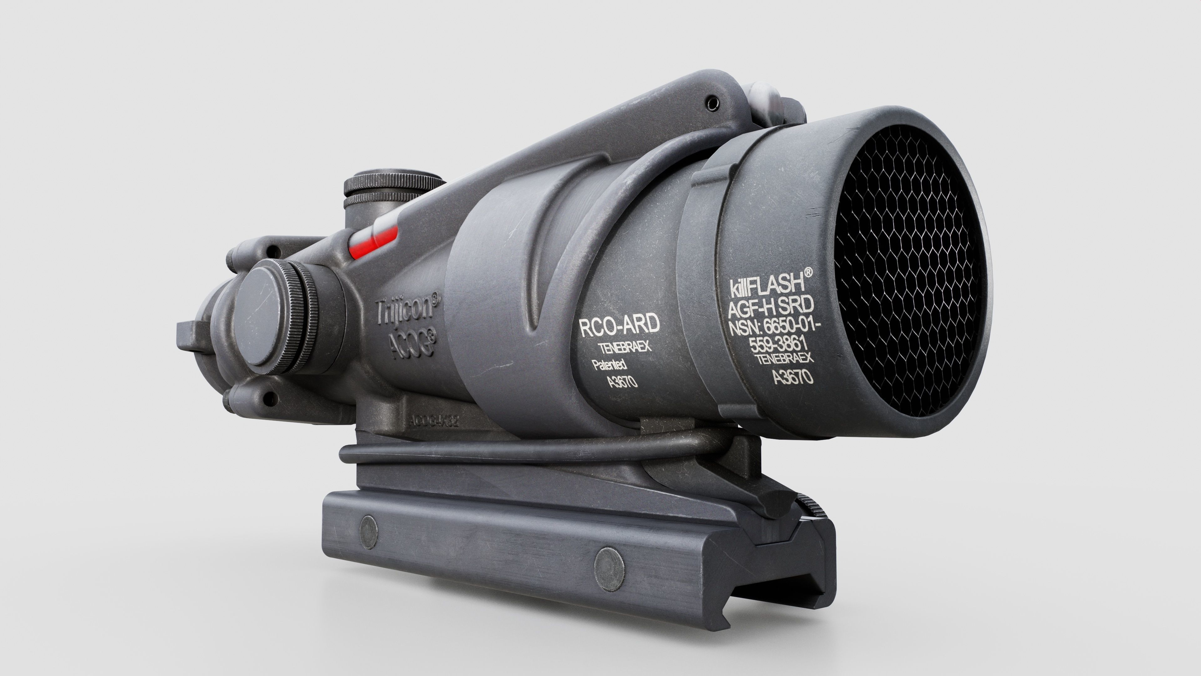 3D model Trijicon ACOG TA31 Fiber Optic 4x Rifle Scope VR / AR / low ...