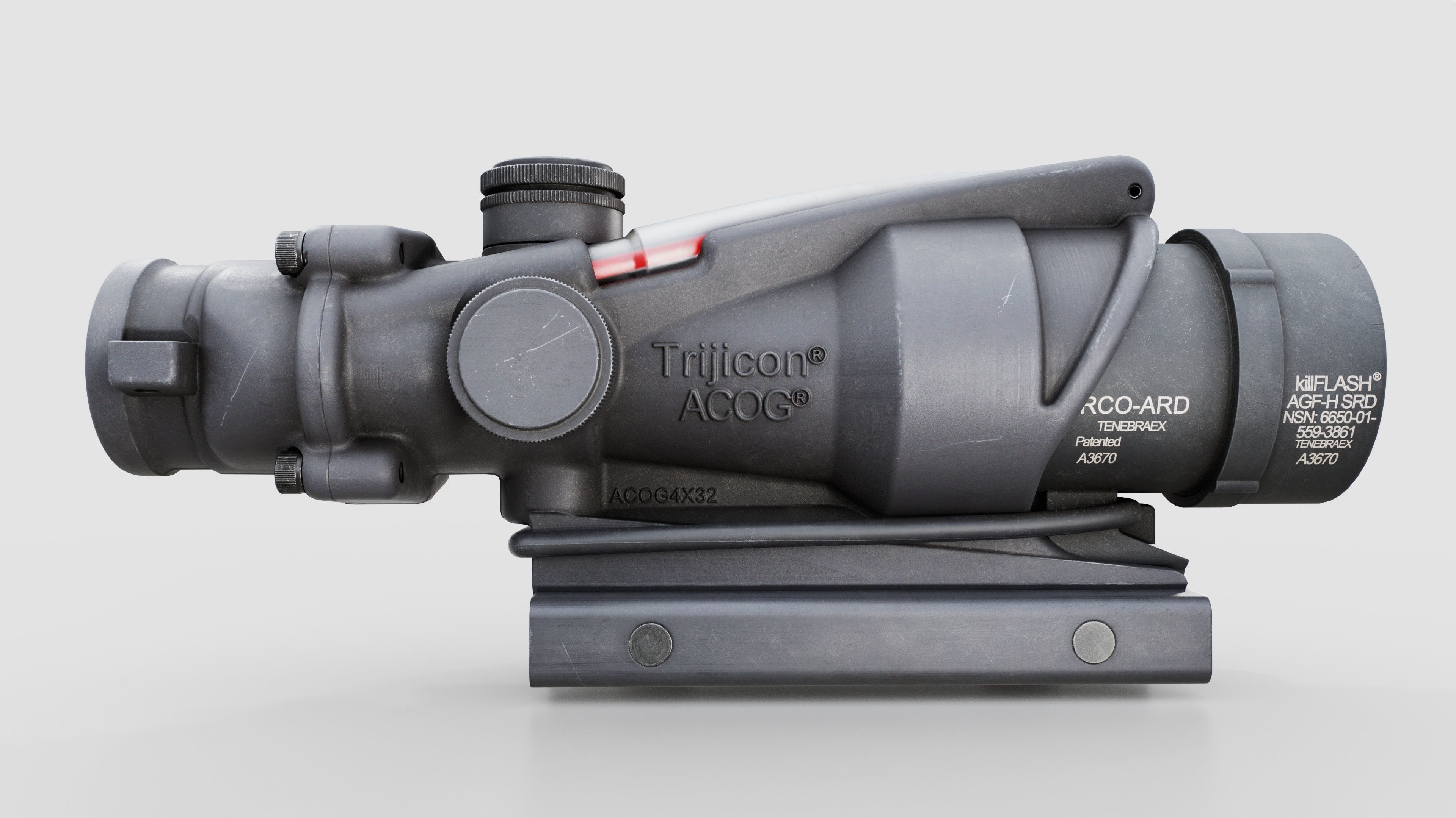 3D model Trijicon ACOG TA31 Fiber Optic 4x Rifle Scope VR / AR / low ...