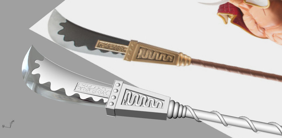 Bisento Spear of white beard One Piece 3D model 3D printable | CGTrader