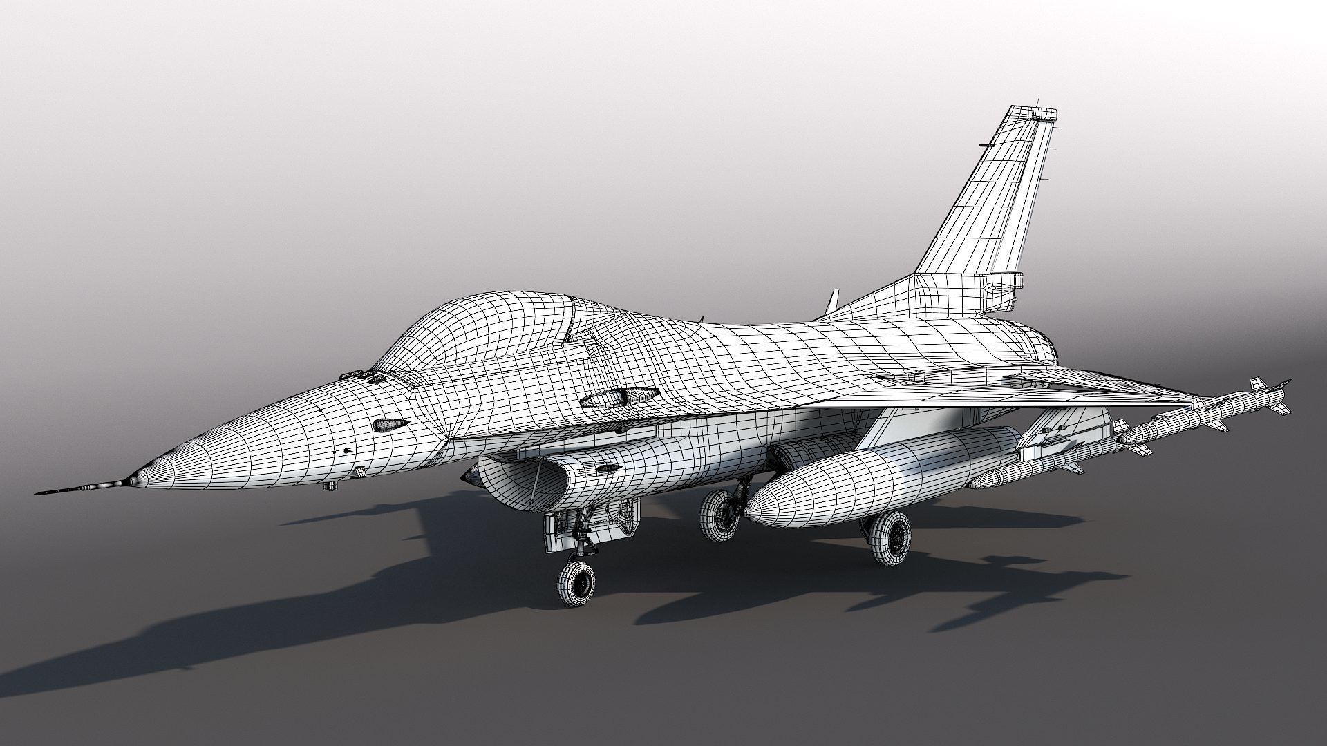 General Dynamics F-16 Fighting Falcon rigged 3D model animated rigged ...