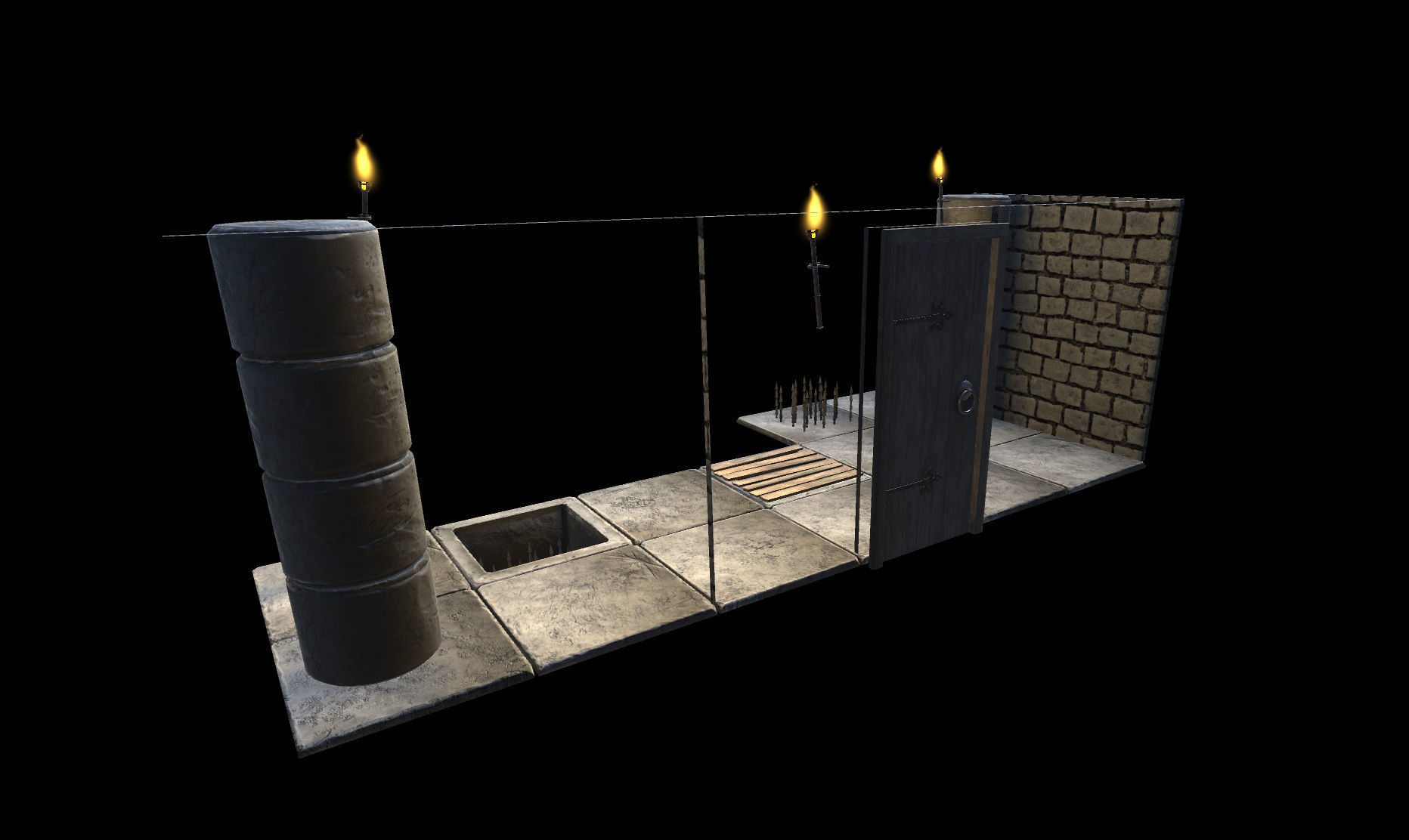 3D model Dungeon Creation Kit - 15 dungeon assets VR / AR / low-poly ...
