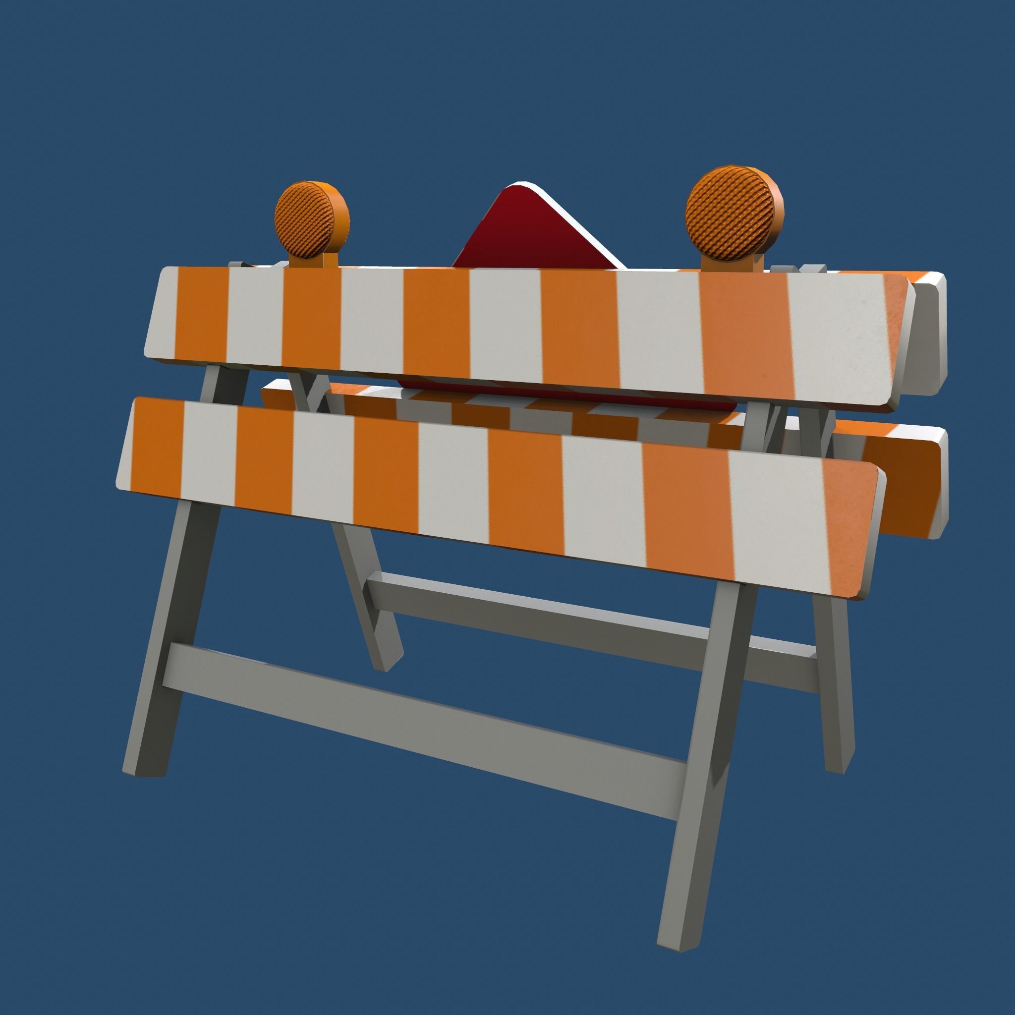 Traffic Alert Road Block Sign free VR / AR / low-poly 3D model rigged ...