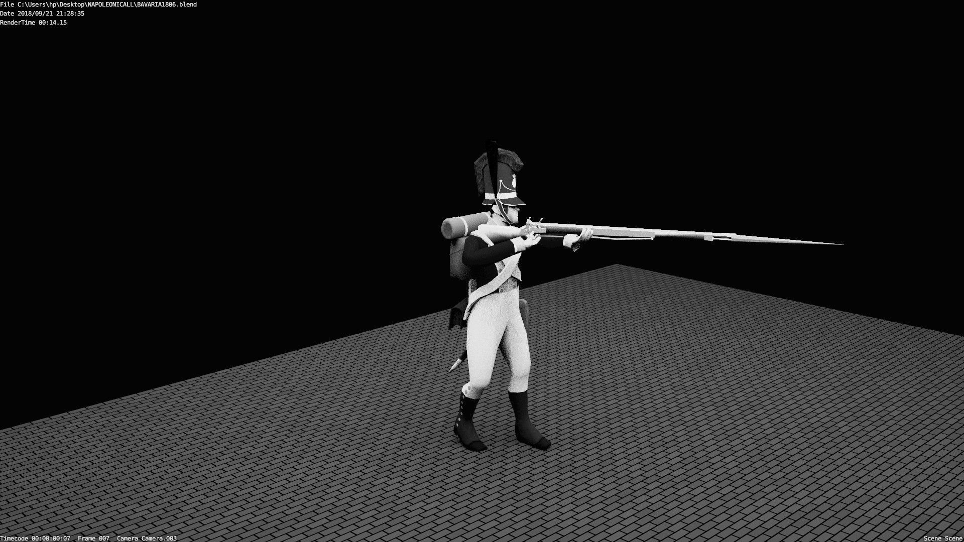 3D model BAVARIA 1806 Musketeer line infantery LOW POLY Napoleonic era ...