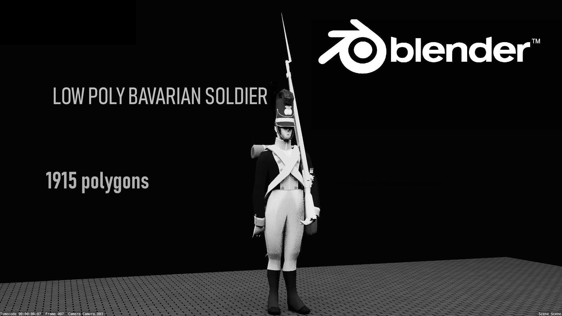 BAVARIA 1806 Musketeer line infantery LOW POLY 3D asset 1