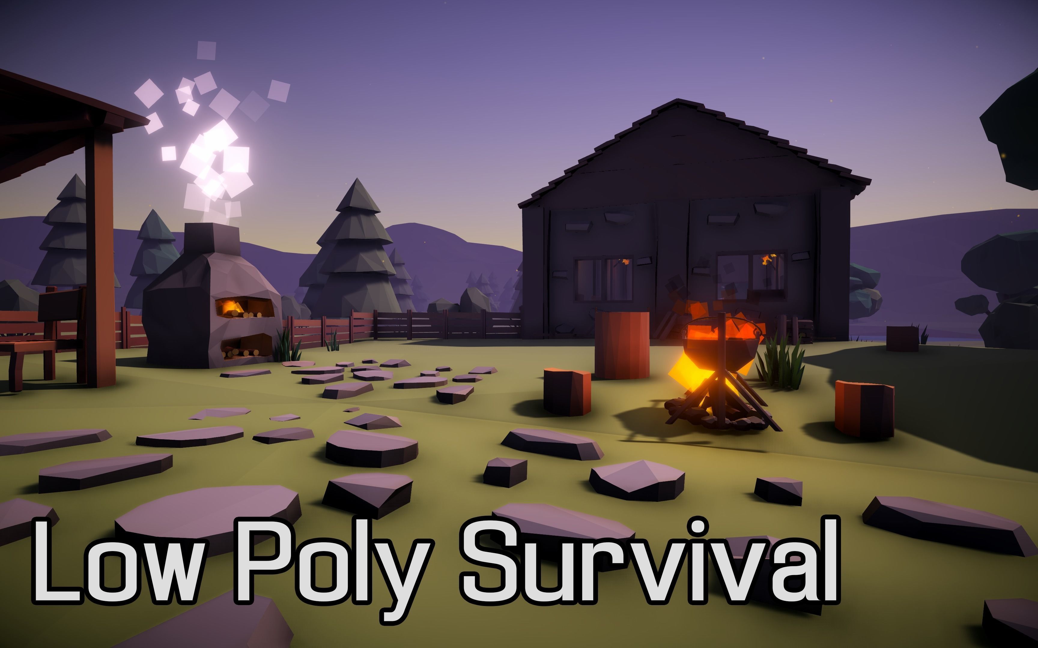 3D model Low Poly Survival modular Kit VR and Mobile