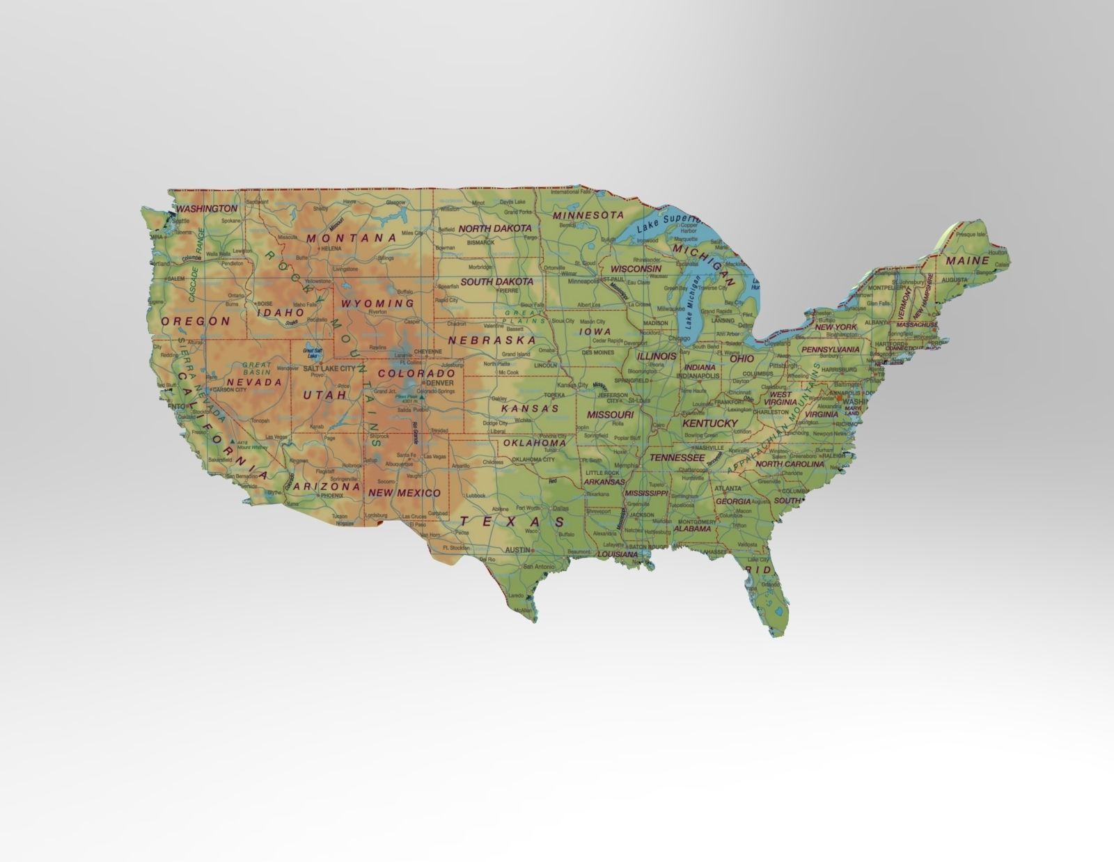 Map of the USA 3D model | CGTrader