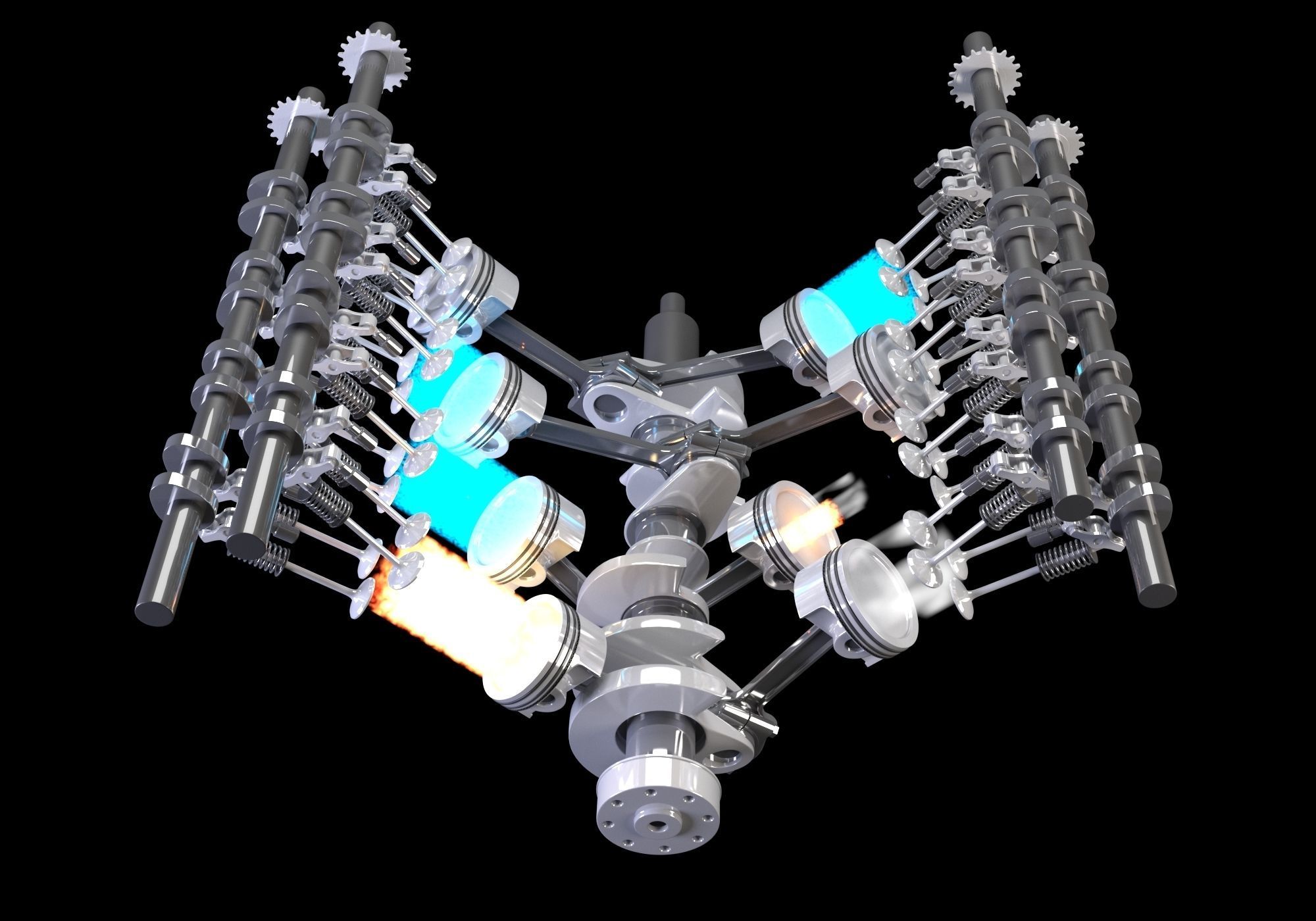 V8 Engine Ignition Animation 3D model animated rigged | CGTrader