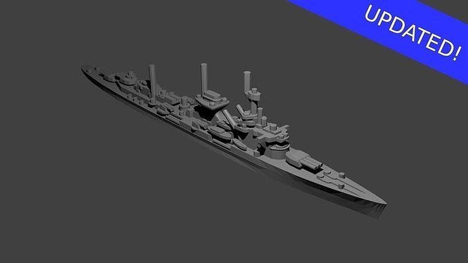 German Leipzig Class Cruiser Warship 3D model 3D printable | CGTrader