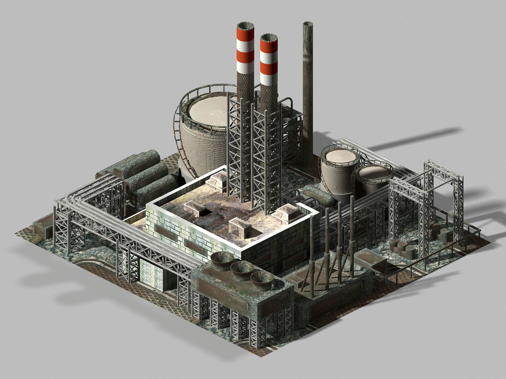 Heterogeneous-building-chemical plant 3D | CGTrader