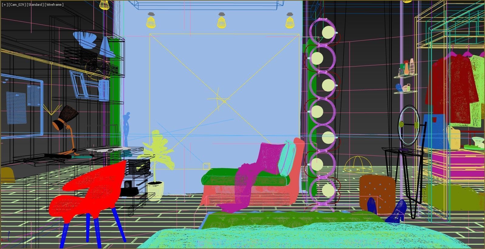 Girl woman Bedroom 3D full interior scene 3D model | CGTrader