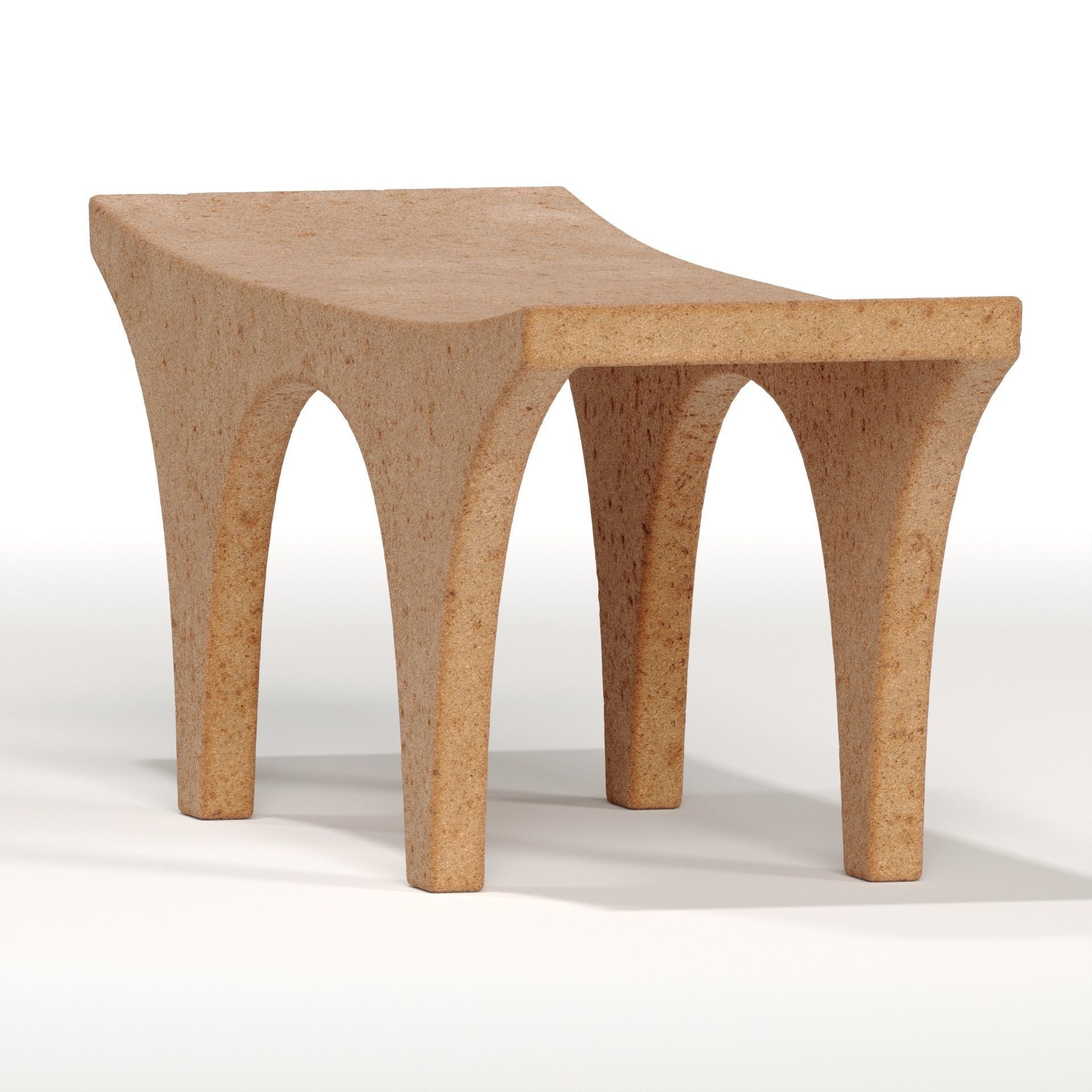 Concrete Arc Curved Bench 3D model | CGTrader