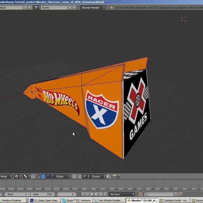 Blender Racing Ramp_UVunwrap, Material and Unity Import