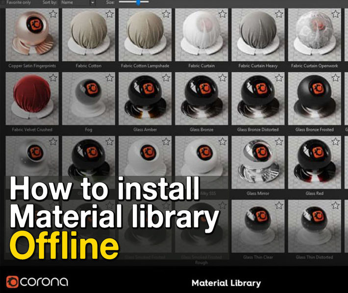 How to install material library offline in Corona Renderer