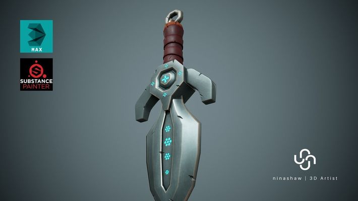 Modeling, Unwrap & Texturing Stylized Dagger - Part3 [Texturing]