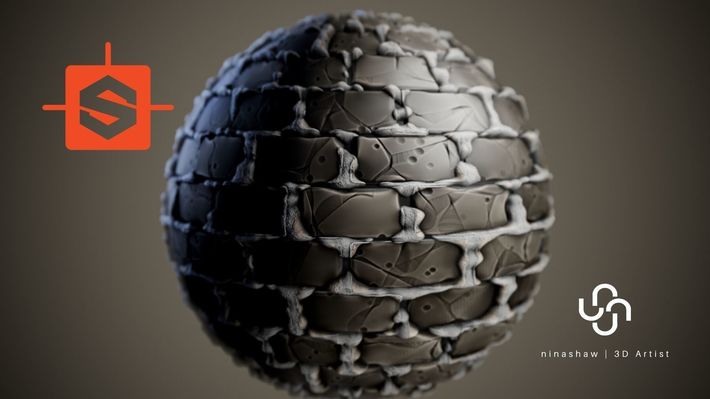 TIMELAPSE | Substance Designer Tutorial l Stylized Old Bricks