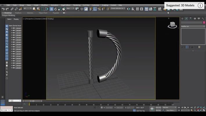 How to make wired beam using twist modifier?