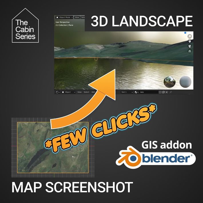 Making landscape in Blender with GIS addon
