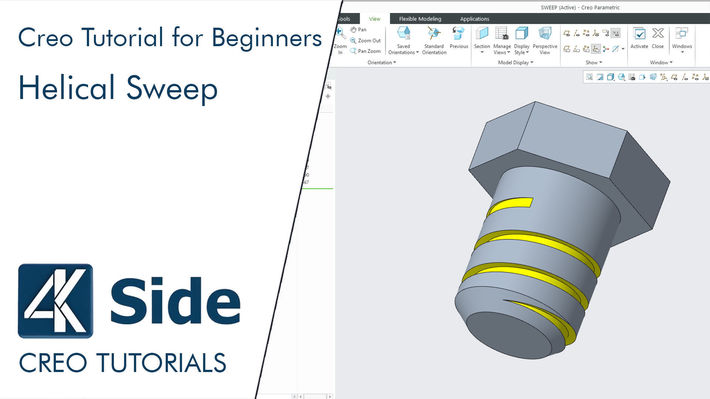 Helical sweep for beginners | Creo tutorial