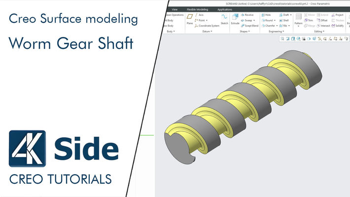 How to create Worm Gear Shaft - Creo surface modeling