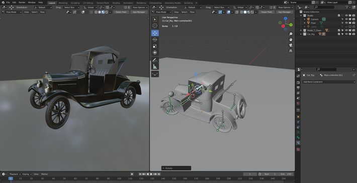 Car rigging in Blender - Basic rig
